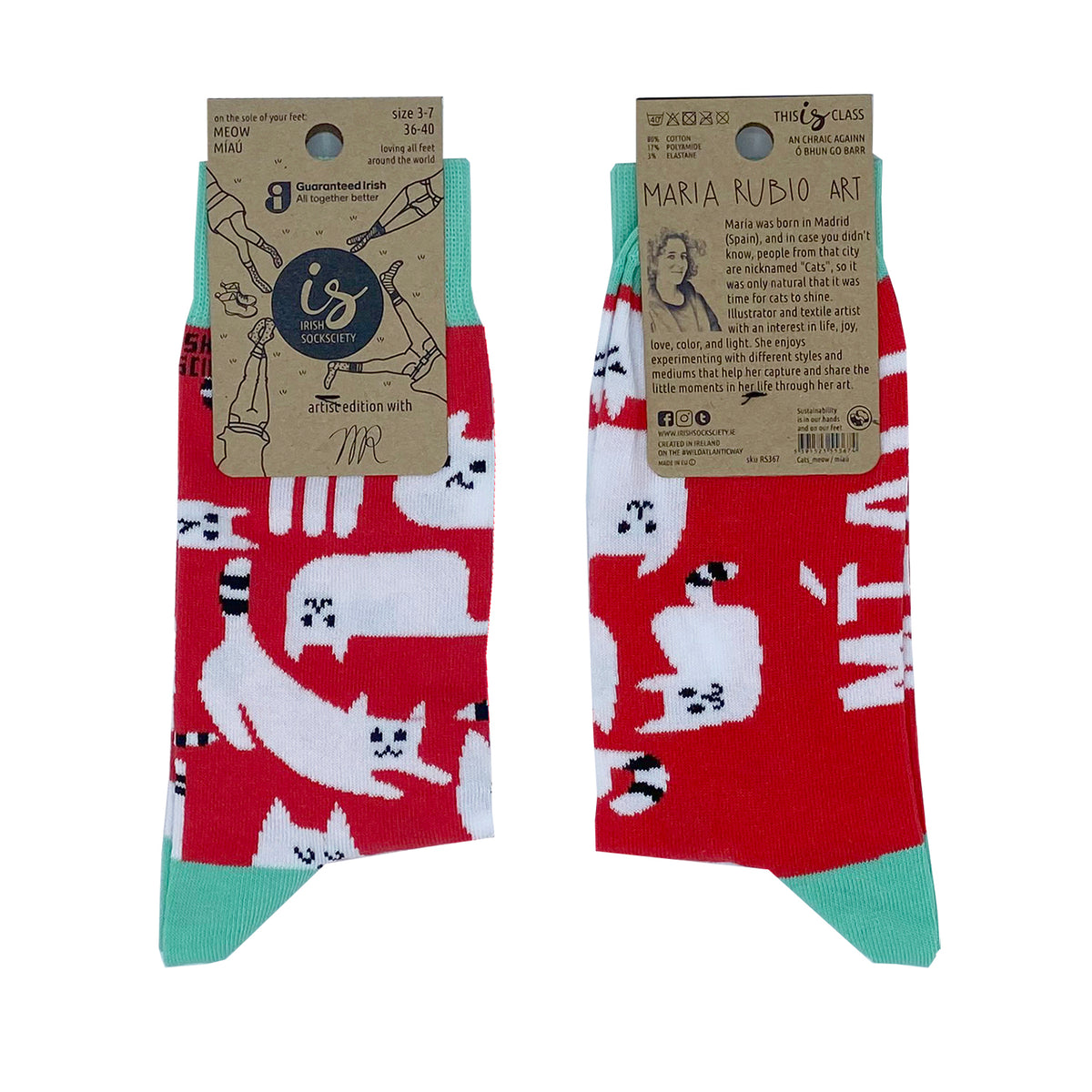 Meow Cat Socks - Artist Edition – Irish Socksciety
