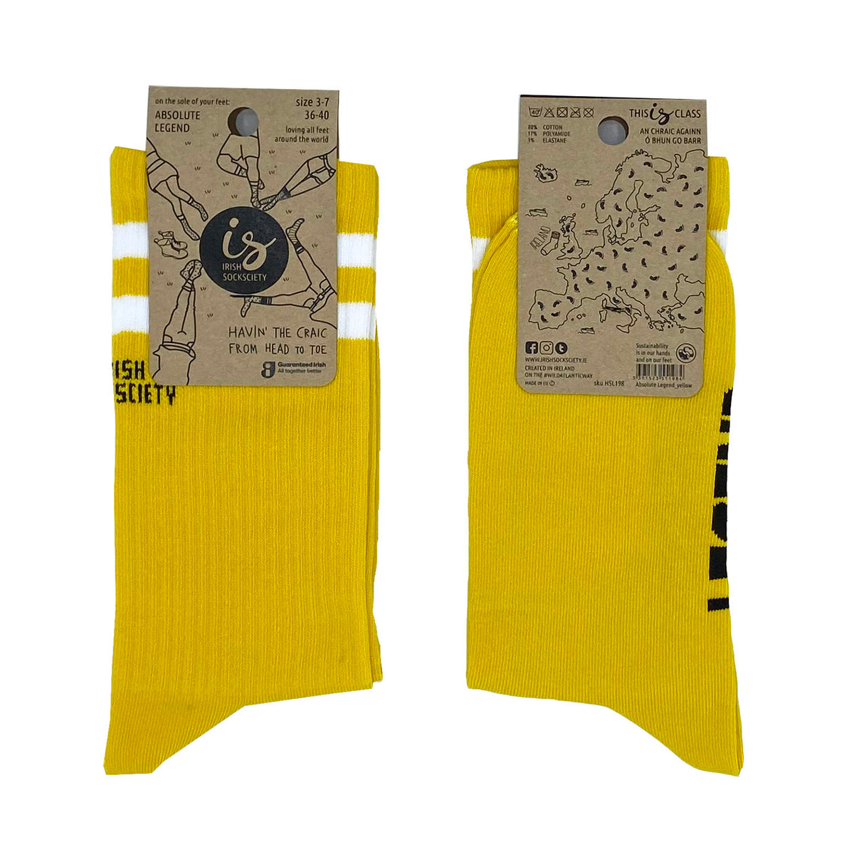 Absolute Legend Yellow Socks – Irish Socksciety